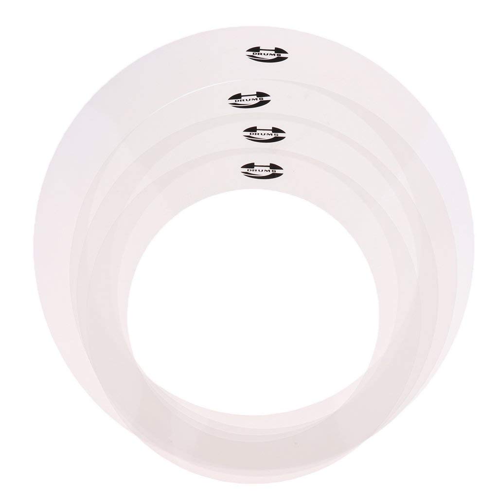 4 Pack Drum Muffler Dampening Rings Tone Control 10'' 12'' 14'' 16'' for Drum Set Accessories