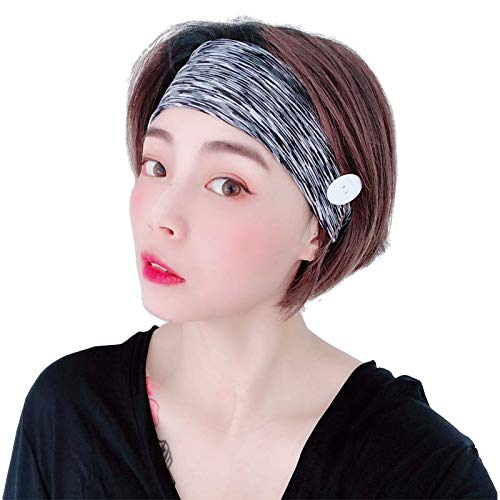 Women's Headbands with Buttons Ear Protection Holder Elastic Hairwrap Accessories for Yoga Sports