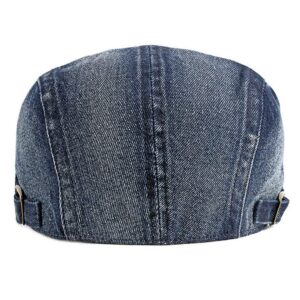 Men's Denim Newsboy Flat Cap Gatsby Ivy Cabbie Hat Driving Cap