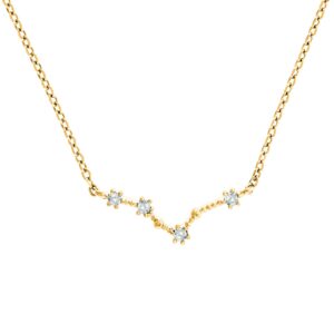 pavoi 14k yellow gold plated astrology constellation horoscope zodiac necklace 16-18" - pisces