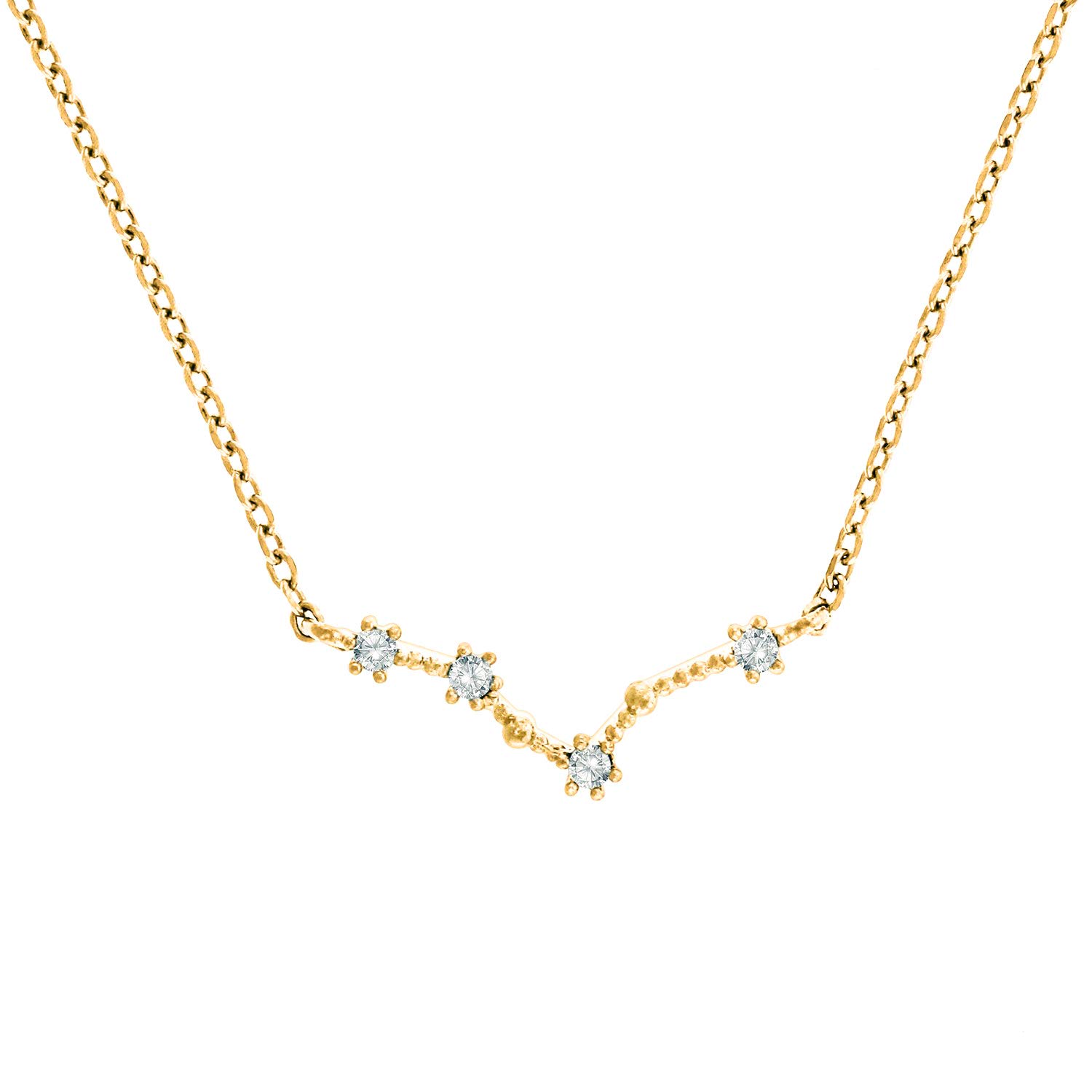 PAVOI 14K Yellow Gold Plated Astrology Constellation Horoscope Zodiac Necklace 16-18" - Pisces