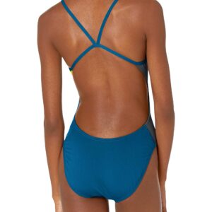 TYR Solid Splices Block Cutoutfit, YEL/Gry/BLU, 38.0