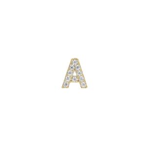 PAVOI 14K Yellow Gold Plated Sterling Silver CZ Alphabet Letter Earrings | Initial Earrings for Women | Letter A