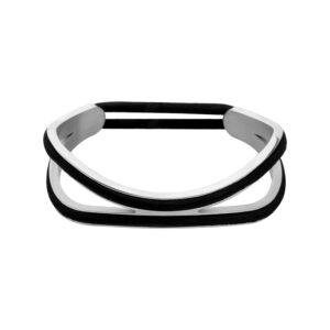 zuo bao stainless steel grooved bracelet, double hair -s holder for women, holds 2 hair ties, 316l metal, round, s hook, bracelet