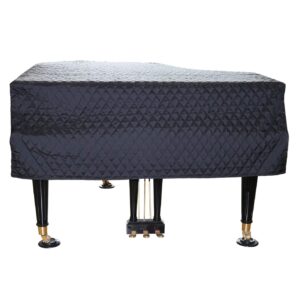 esyuel grand piano full cover waterproof moisture-proof and dustproof grand piano protective cover (160cm/62.9in, black)