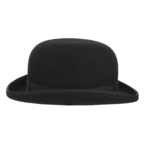 EOZY Mens 100% Wool Black Bowler Derby Hat Satin Lined Fedora Party Costume Hat