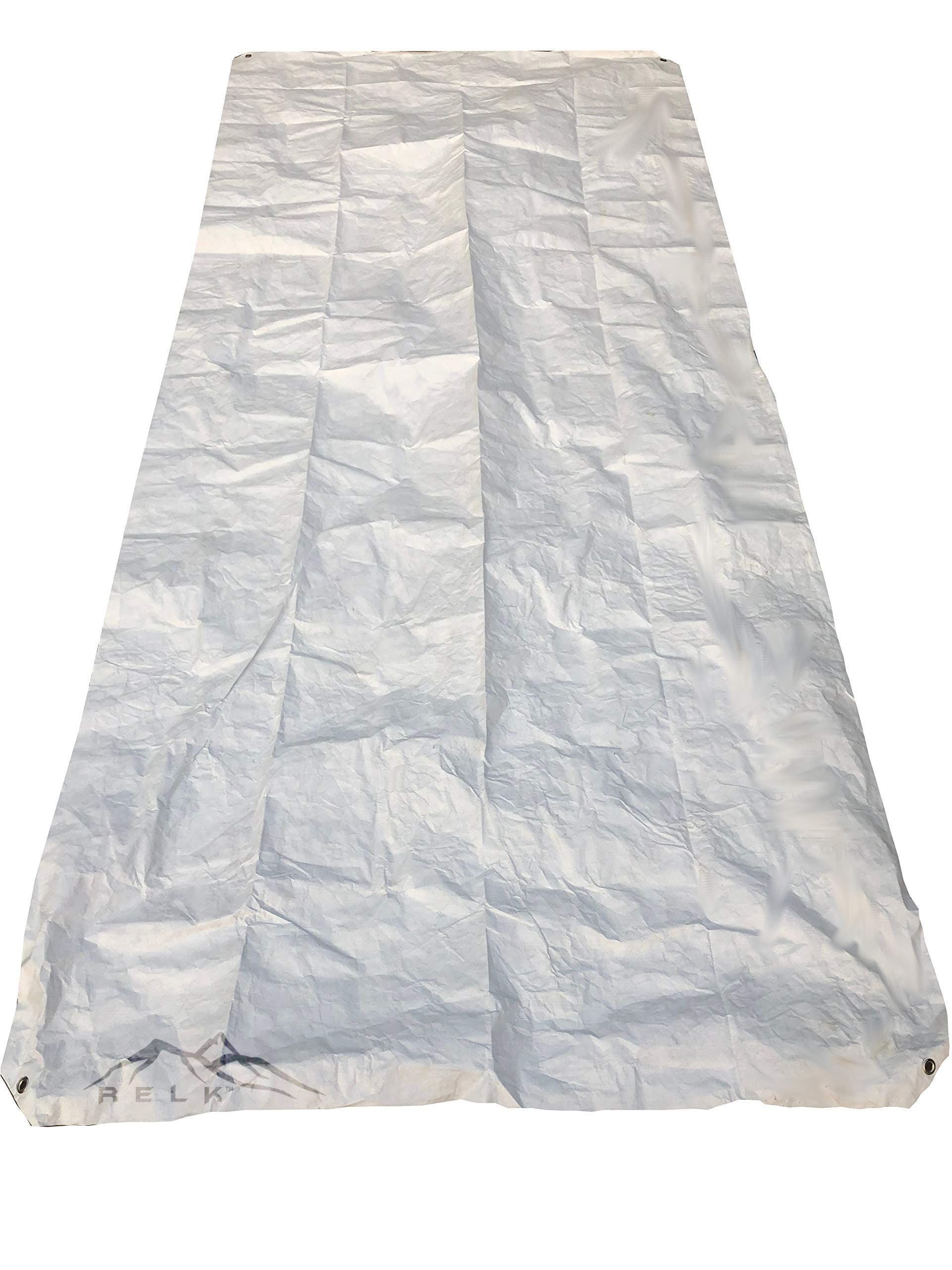 RELK Ultralight Tyvek Ground Cloth - Tyvek Tarp - Tent Footprint with Grommeted Corners - Backpacking or Camping - 4.5 Ft x 8 Ft