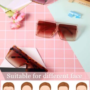 Frienda 6 Pieces Oversized Shades Square Top Sunglasses Square Oversized Sunglasses Fashion Shades for Women