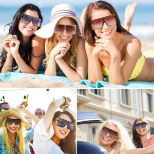 Frienda 6 Pieces Oversized Shades Square Top Sunglasses Square Oversized Sunglasses Fashion Shades for Women