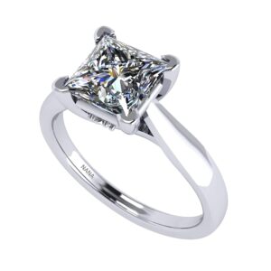 nana jewels-silver 8.00mm (3.00ct) princess cut zirconia lucita solitaire ring-platinum plated-size 8.5