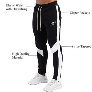 PIDOGYM Men's Track Pants,Slim Fit Athletic Sweatpants Joggers with Zipper Pockets Black