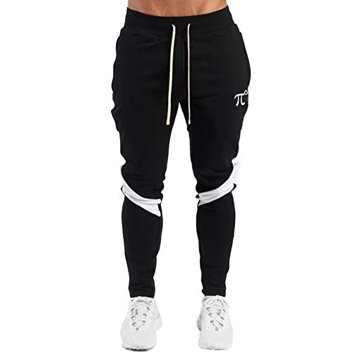 PIDOGYM Men's Track Pants,Slim Fit Athletic Sweatpants Joggers with Zipper Pockets Black