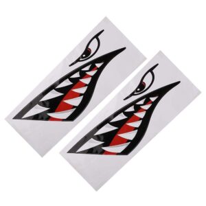 waterproof kayak stickers, kayak accessories, 2pcs non-toxic diy funny teeth mouth sticker decal for kayak, canoe, fishing boat, dinghy decoration