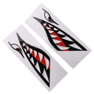 Waterproof Kayak Stickers, Kayak Accessories, 2pcs Non-Toxic DIY Funny Teeth Mouth Sticker Decal for Kayak, Canoe, Fishing Boat, Dinghy Decoration