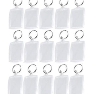 vipolish 25Pcs Acrylic Photo Frame Keyring Clear Blank DIY Photo Image Keychain Wallet Friendly Picture Frame Framework Key Buckle Ring for Women and Men Rectangle Shape