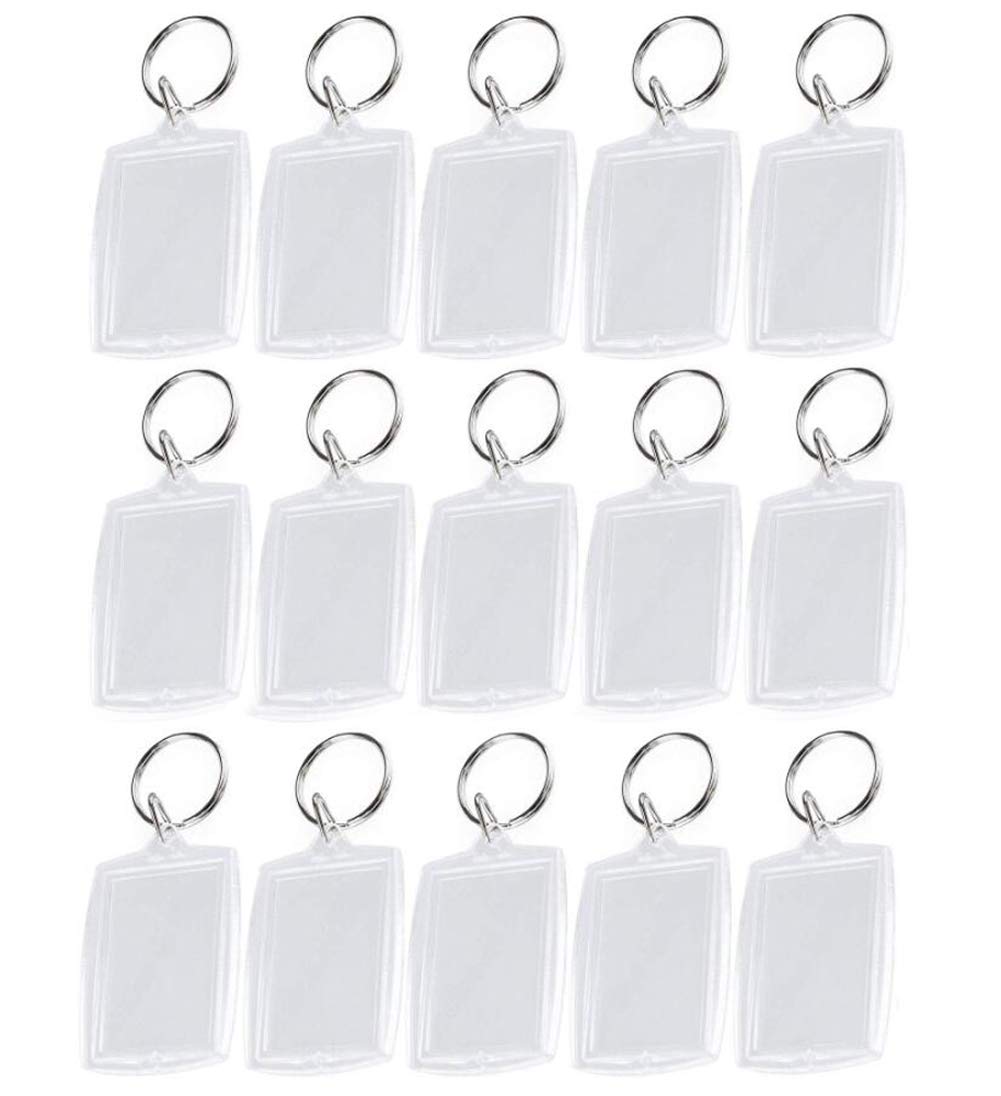 vipolish 25Pcs Acrylic Photo Frame Keyring Clear Blank DIY Photo Image Keychain Wallet Friendly Picture Frame Framework Key Buckle Ring for Women and Men Rectangle Shape