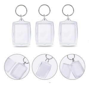 vipolish 25Pcs Acrylic Photo Frame Keyring Clear Blank DIY Photo Image Keychain Wallet Friendly Picture Frame Framework Key Buckle Ring for Women and Men Rectangle Shape