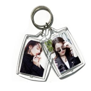 vipolish 25Pcs Acrylic Photo Frame Keyring Clear Blank DIY Photo Image Keychain Wallet Friendly Picture Frame Framework Key Buckle Ring for Women and Men Rectangle Shape