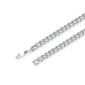 SHKA | AAA + 3.0mm Cubic Zirconia | Silver Tennis Bracelet for Women | 6.5 inch-7.5 inch