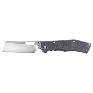 gerber gear 31-003902 flatiron micarta folding pocket knife cleaver, 3.6 inch blade, grey