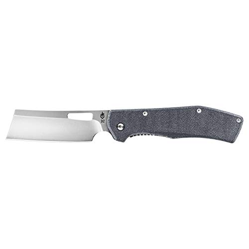 Gerber Gear 31-003902 Flatiron Micarta Folding Pocket Knife Cleaver, 3.6 Inch Blade, Grey