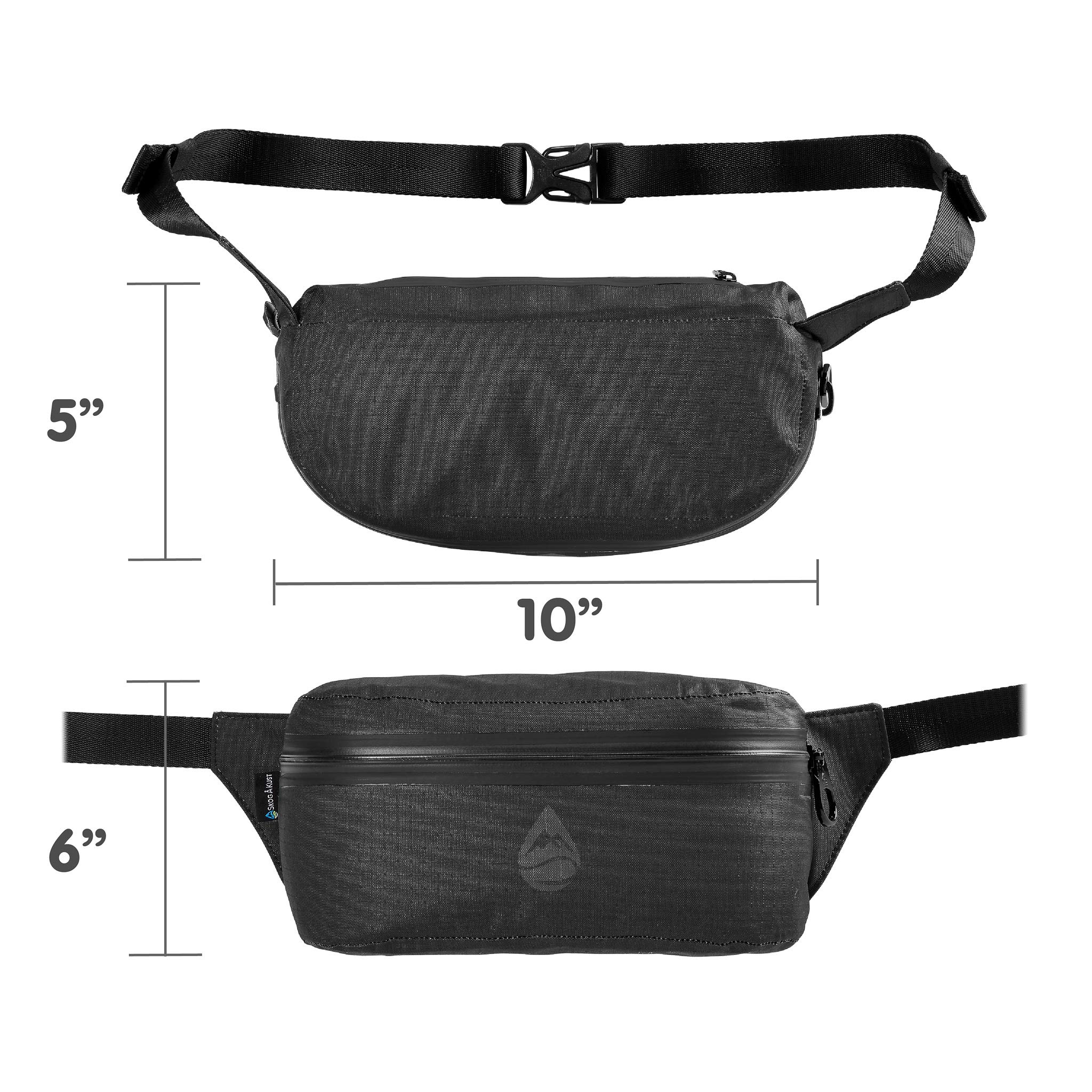 Skog Å Kust FannySåk Airtight & Waterproof Floating Waist Bag | for Kayaking, Rafting, Boating, Swimming, Camping, Hiking, Beach, Fishing | Black