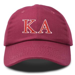 dalix kappa alpha order fraternity greek letters ball cap embroidered hat in maroon