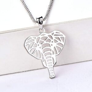 JO WISDOM Women Elephant Necklace,925 Sterling Silver Lucky Animal Amulet Pendant Necklace