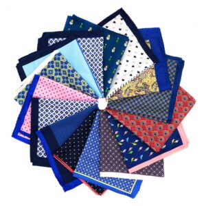 goadafoo 15packs men's pocket squares 12.5in large silky floral pocket square for men handkerchiefs set assorted boxed