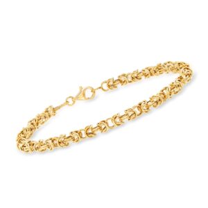 ross-simons 18kt yellow gold byzantine bracelet. 7 inches