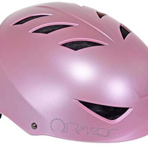 Razor 97863 V-12 Adult One Size Safety Multi Sport Bicycle Helmet with 12 Cooling Vents, Adjustable Strap, and Padding, Satin Pink Quartz