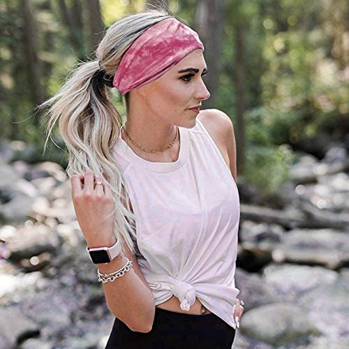 V-Shine Set of 5 Sports Headbands, Women's Yoga Sport Headbands, Running Fitness Sweat-Absorbent Band antiperspirant Printed Wide-Brimmed Headbands,for Sports Exercise Tennis Outdoor