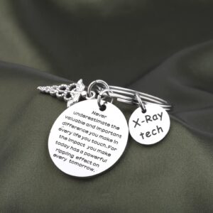 BAUNA X-Ray Tech Keychain Radiology Technologist Gift X-Ray Graduate Gifts