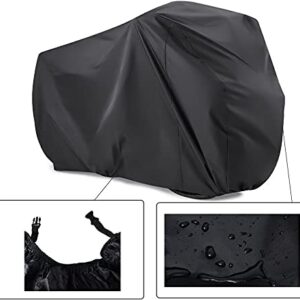 Maveek Bycicle Cover for 2 Bikes Waterproof Cycle Dirt Bike Outdoor Rain Dust Snow Water Wind Sun Resistant UV Protection Winter Summer Cold All Weather Indoor Garage Storage Road Mountain Bike(Black)