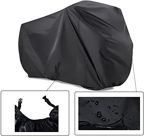 Maveek Bycicle Cover for 2 Bikes Waterproof Cycle Dirt Bike Outdoor Rain Dust Snow Water Wind Sun Resistant UV Protection Winter Summer Cold All Weather Indoor Garage Storage Road Mountain Bike(Black)