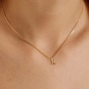 MONOOC Easter Gifts for Teens - Lowercase K Initial Necklace Tiny Initial Necklaces for Women Teen Girls Gold Necklace Letter Necklace Gold Initial Necklaces for Women Gold Jewelry Easter Gifts