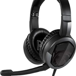 MSI Gaming Detachable Microphone Lightweight and Foldable Headband Design Gaming Headphone (Immerse GH30 V2), Black, Large