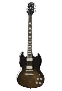 epiphone sg modern figured electric guitar trans black fade