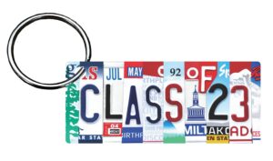 class of 2023 license plate keychain, made in usa, class of 2023 gift, class of 23 gift, teen gift, class of 23 keychain