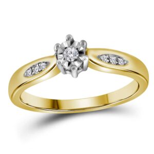 the diamond deal yellow-tone sterling silver womens round diamond solitaire bridal wedding engagement ring