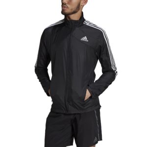 adidas men's marathon jacket 3-stripes, black/white, x-large