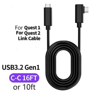 TNE USB C to USB C 3.0 Cable 10ft, Link Cable for Oculus Quest 2/Quest 3/Meta Quest Pro and Replacement Charger Cable | High Speed Data Transfer & Fast Charging Power Cord on Gaming PC (10ft/3m)