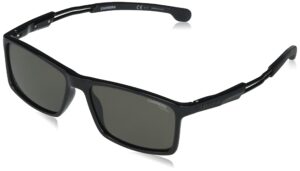 carrera men's 4016/s rectangular sunglasses, black/polarized gray, 55mm, 16mm