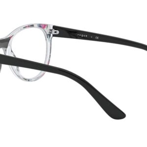 Vogue Eyewear Women's Vo5336 Oval Prescription Eyewear Frames, Top Black/Serigraphy/Demo Lens, 52 mm