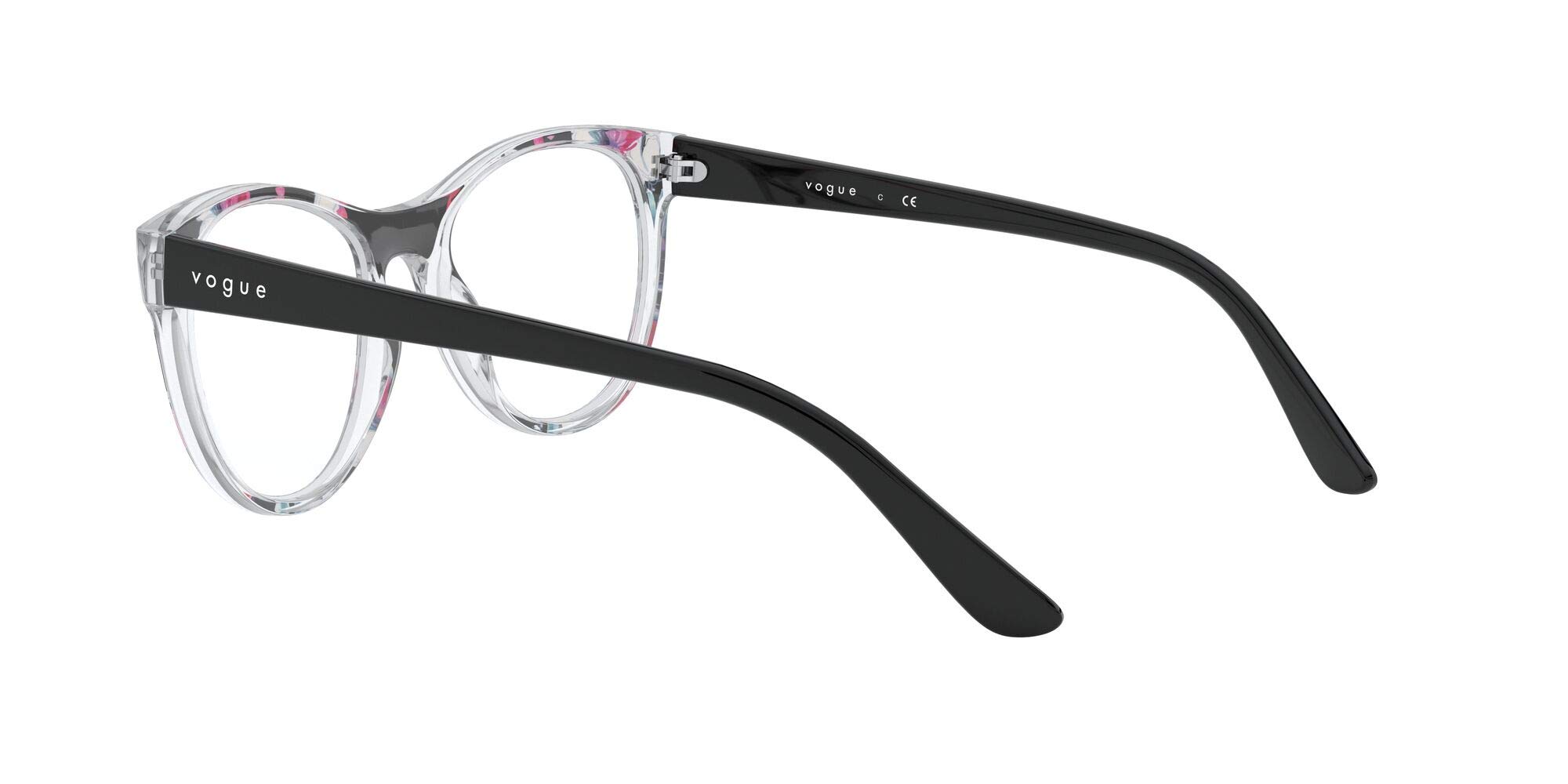 Vogue Eyewear Women's Vo5336 Oval Prescription Eyewear Frames, Top Black/Serigraphy/Demo Lens, 52 mm