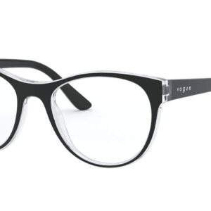 Vogue Eyewear Women's Vo5336 Oval Prescription Eyewear Frames, Top Black/Serigraphy/Demo Lens, 52 mm