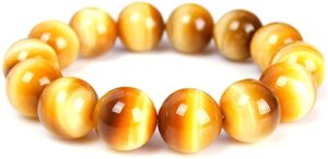 certificate natural gold tiger eye gemstone crystal stretch round bead bracelet aaaaa 12mm