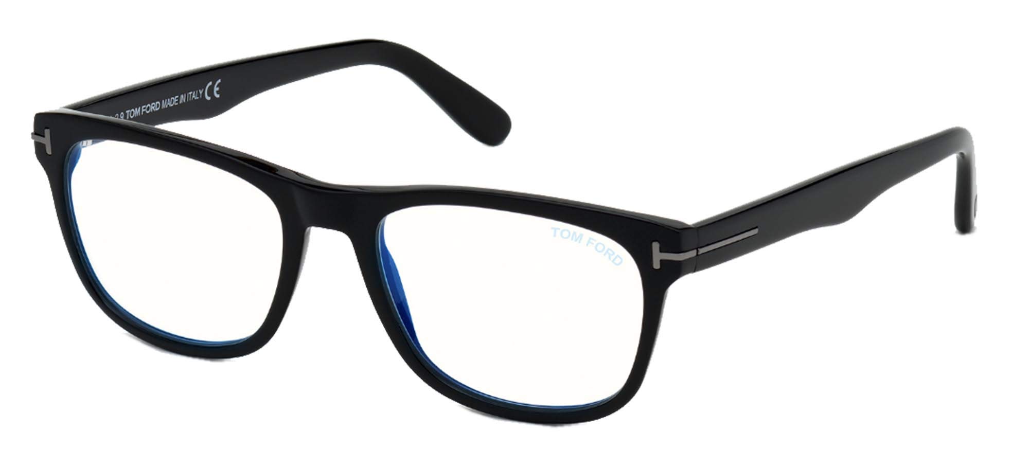 Eyeglasses Tom Ford FT 5662 -B 001 Shiny Black/Blue Block Lenses