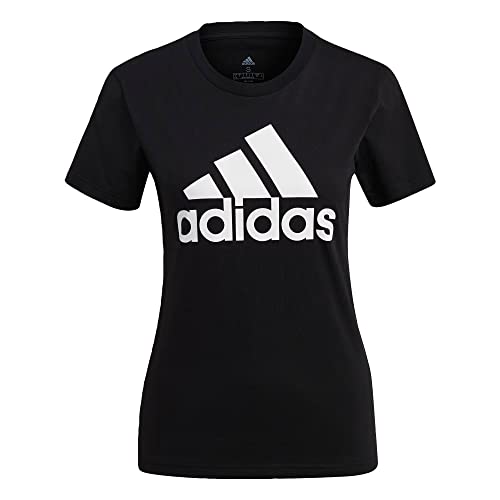 adidas Women's Essentials Logo Tee, Black/White, X-Large