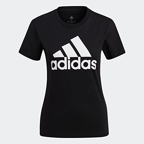 adidas Women's Essentials Logo Tee, Black/White, X-Large